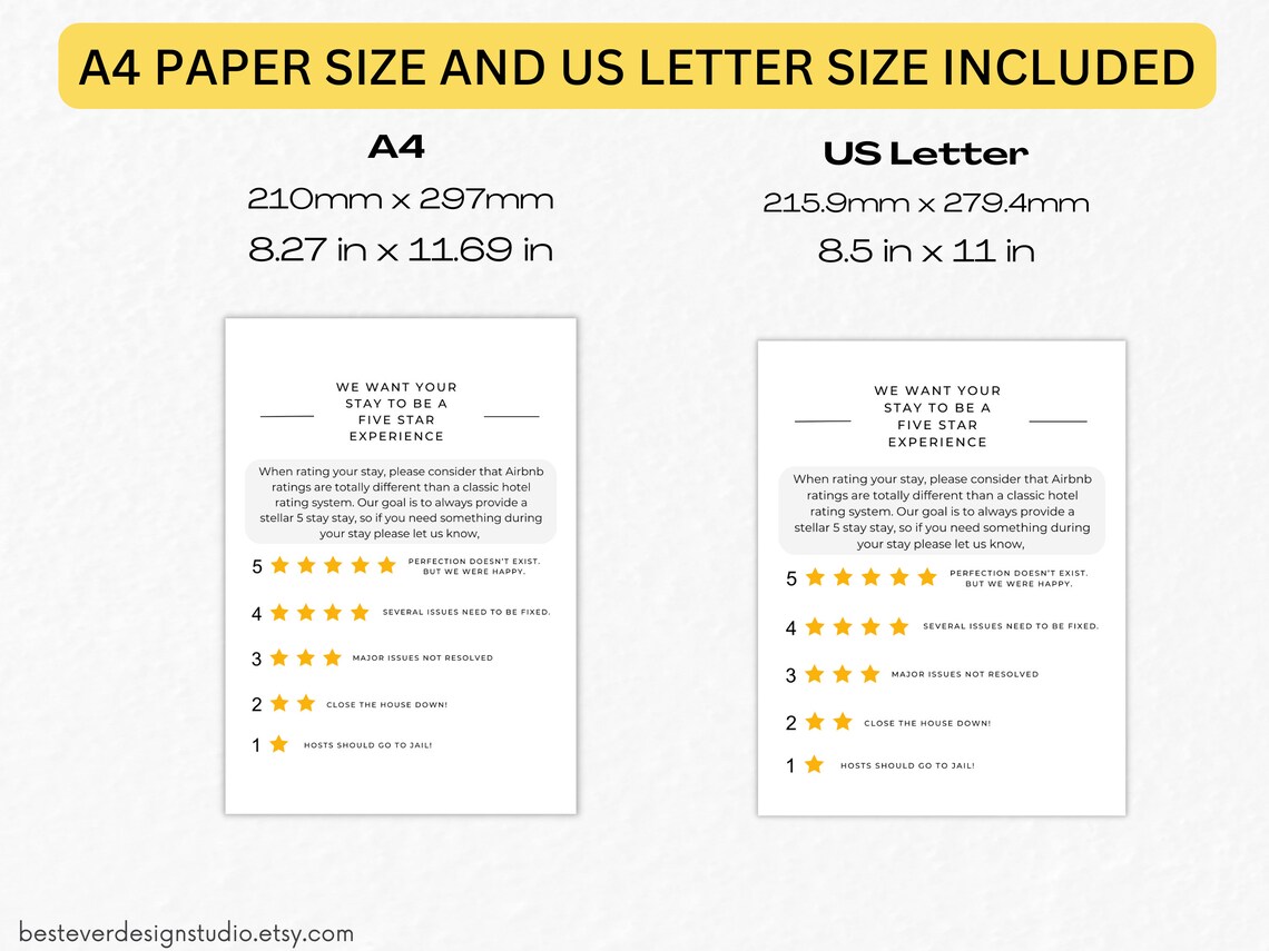 Airbnb Star Rating Guide| Airbnb Rating Explanation Template| Editable ...