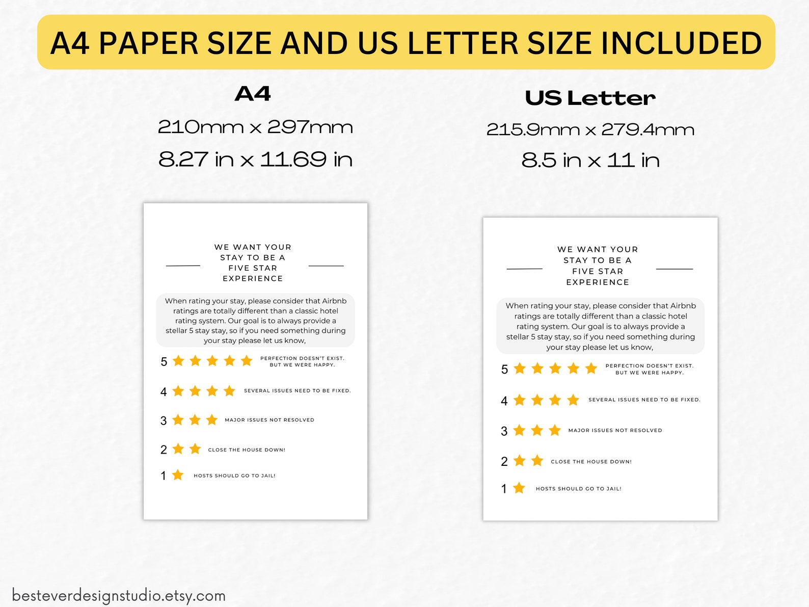 Airbnb Star Rating Guide| Airbnb Rating Explanation Template| Editable ...