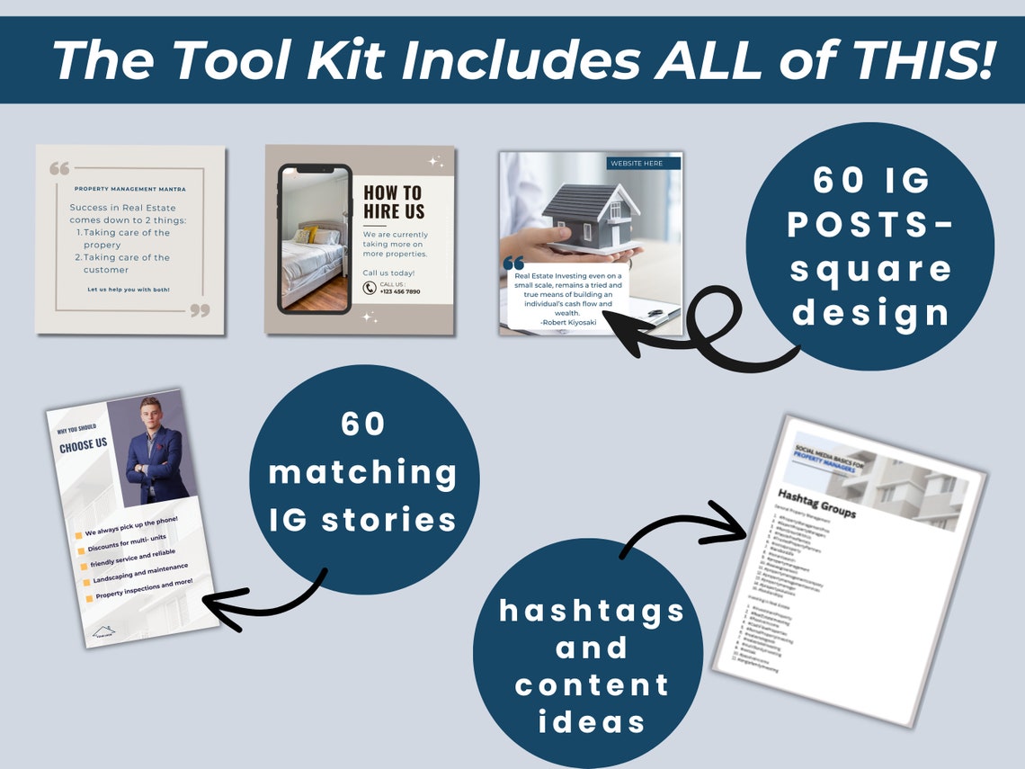 Property Management Social Media Toolkit 60 Instagram Posts for ...