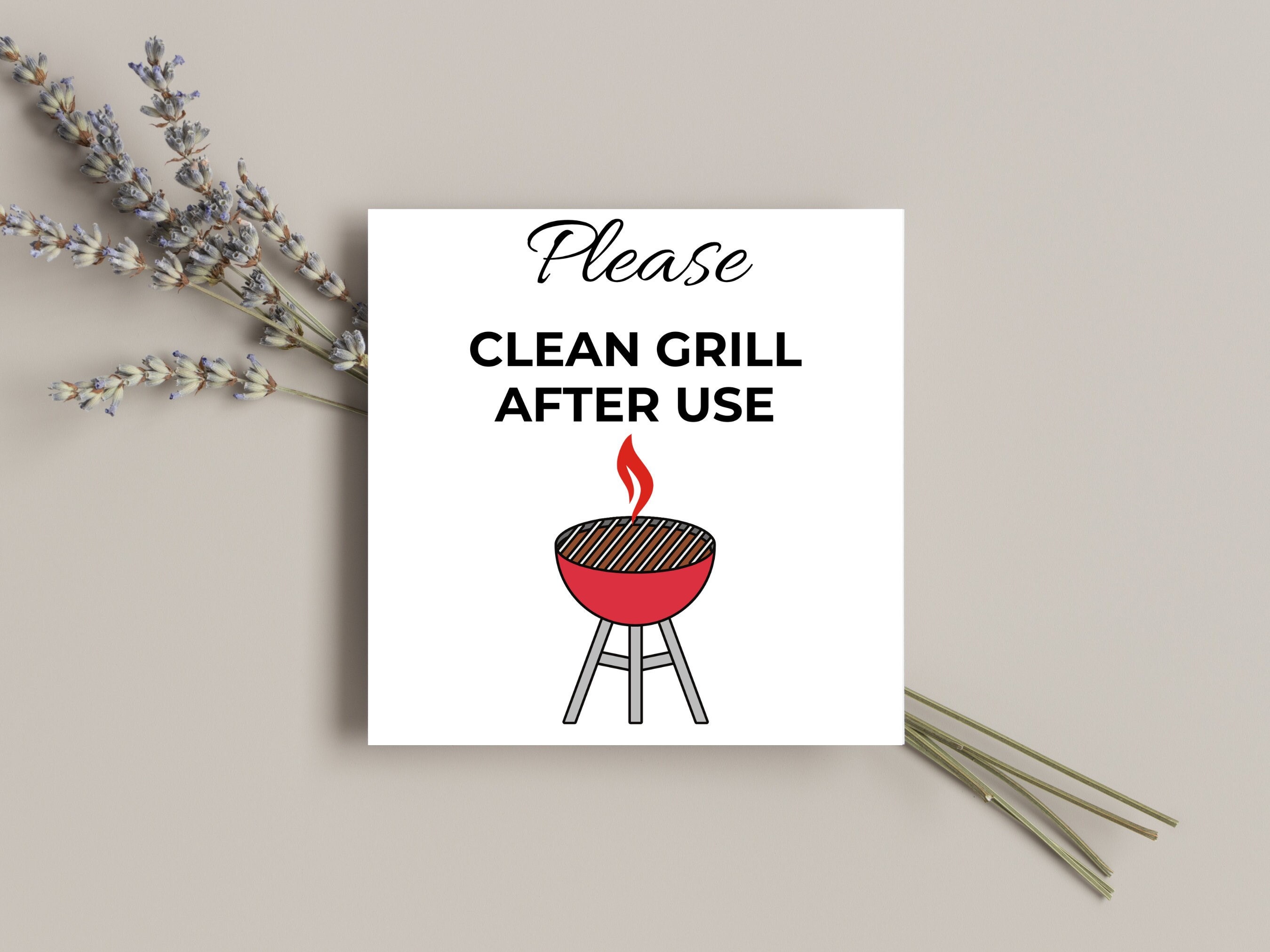 Please Clean Grill Airbnb Magnet | STR Magnet Signage |airbnb Clean ...