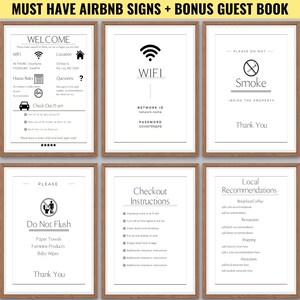45 Airbnb Sign Bundle, Airbnb Signage, Vacation Rental Signs, Guest ...