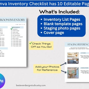 BUNDLE Easy Airbnb Inventory Spreadsheet PLUS Printable Supplies ...
