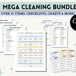 MEGA Cleaning Planner Bundle, Editable Cleaning Schedule, Printable ...