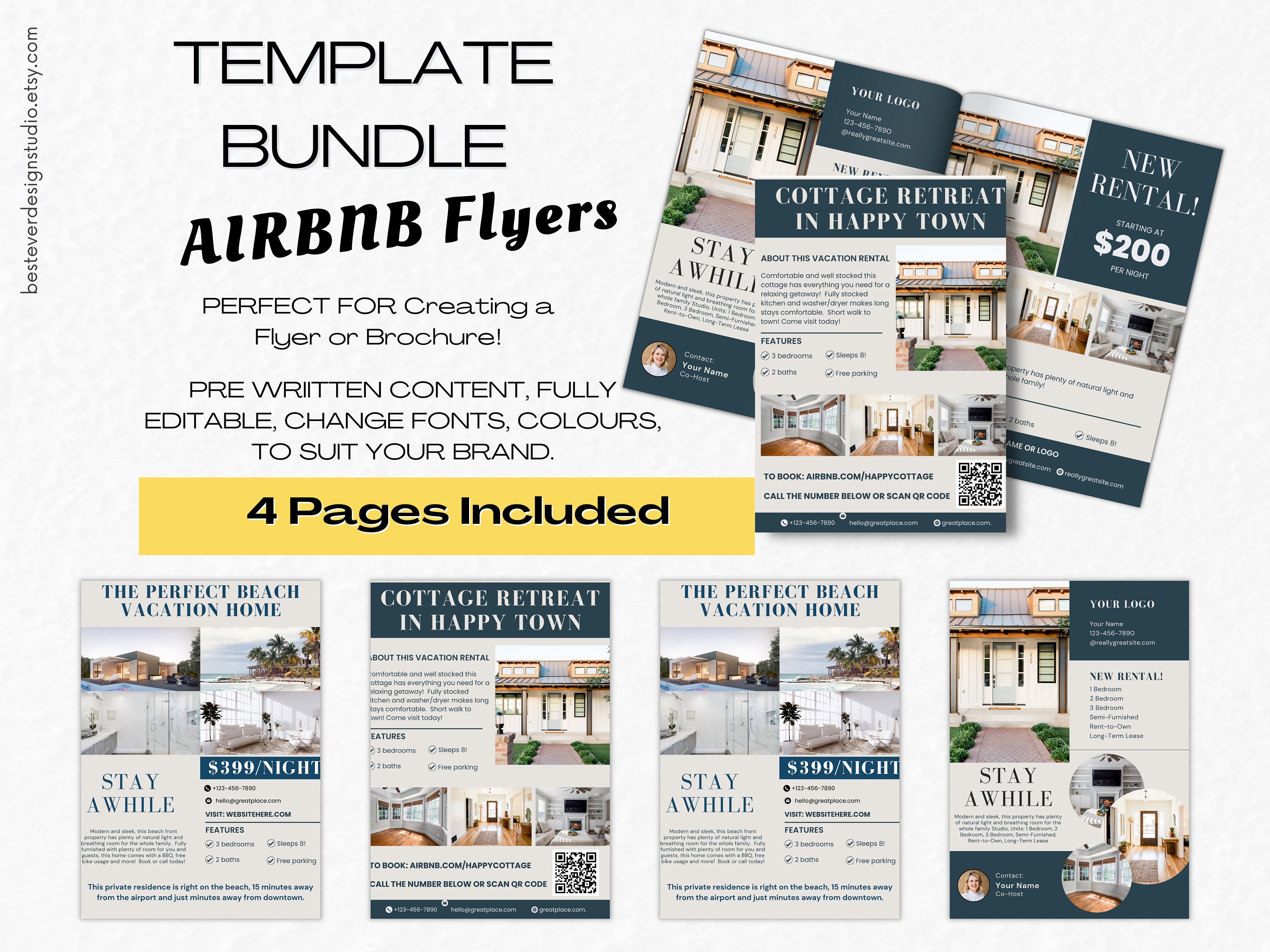 Airbnb Flyer Template | Short Term Rental Flyer | Vacation Rental ...