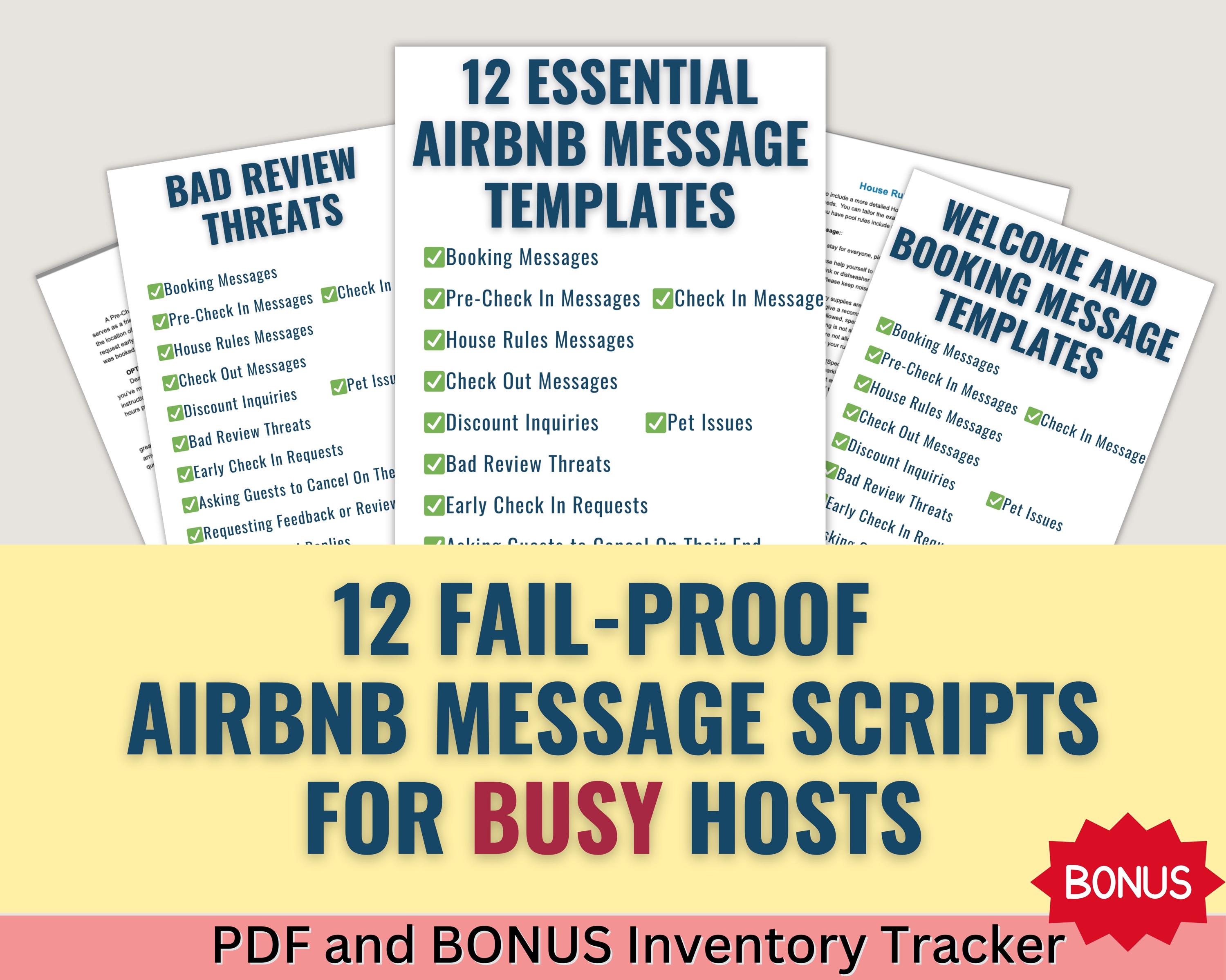 AIRBNB Message Scripts,host Response Guidebook, Essential Airbnb ...