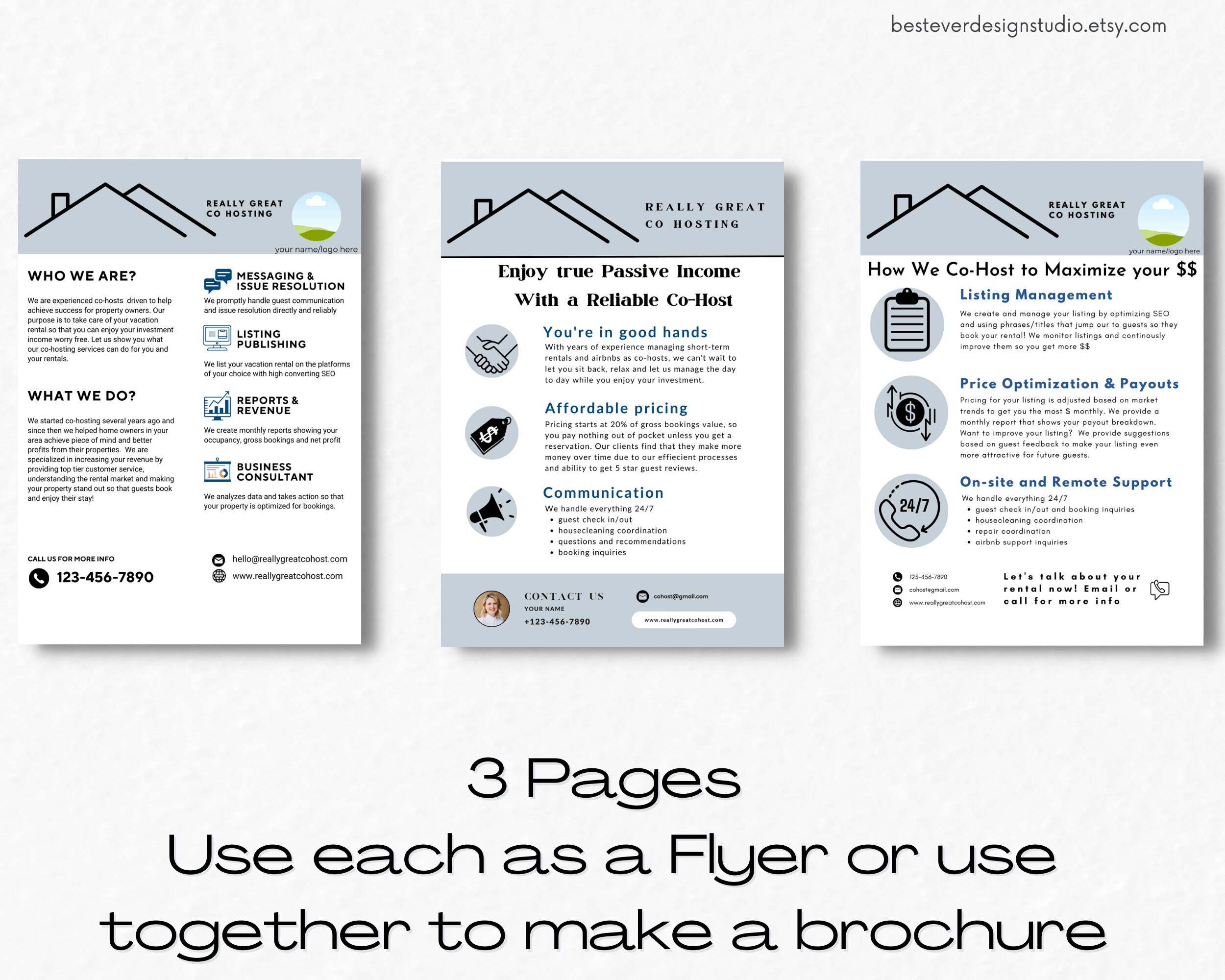 Airbnb Co-hosting Services Flyer Template | Property Management Flyer ...