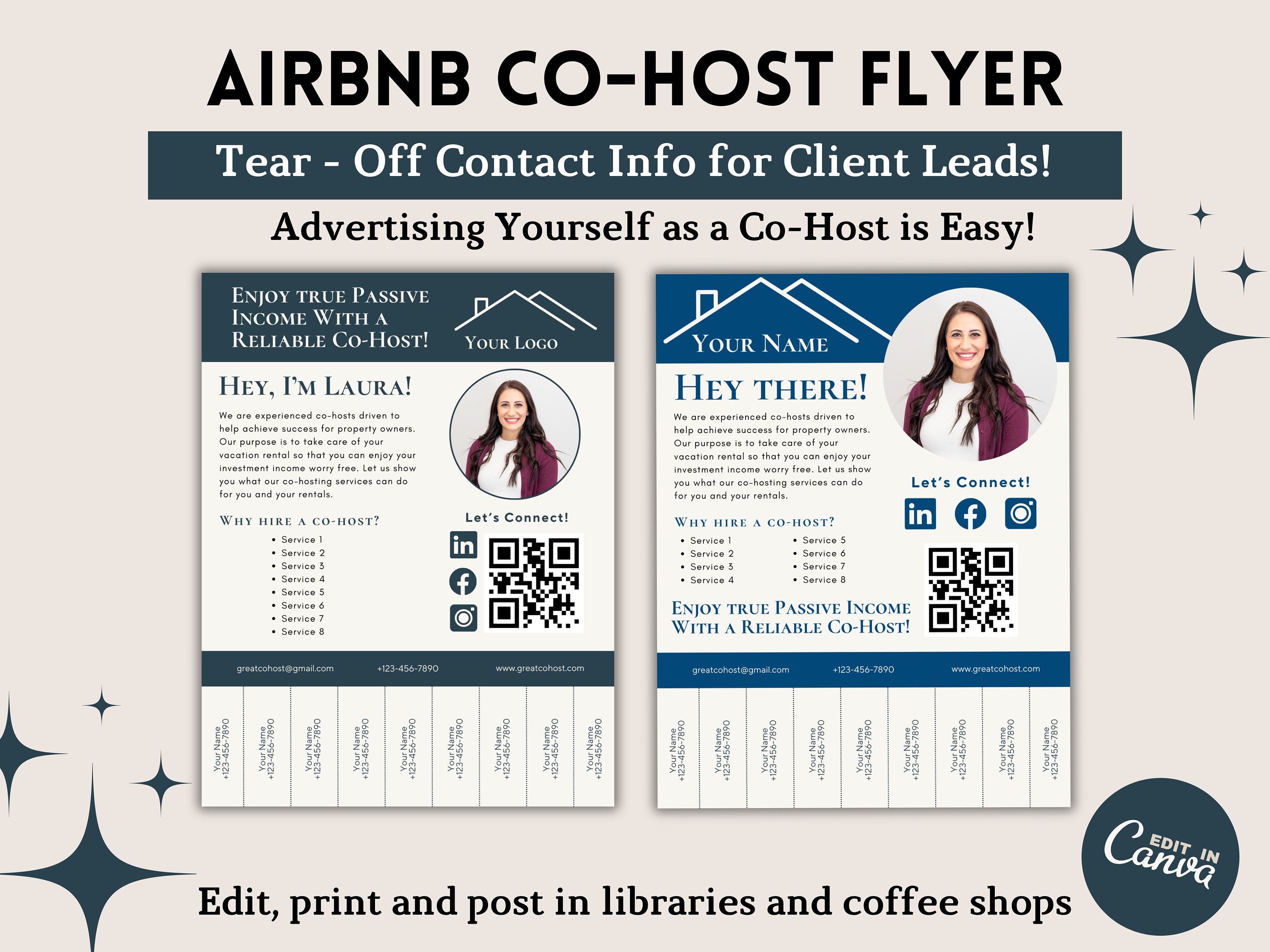 Airbnb Co-host Marketing Bundle | Cohost Flyer | Cohost Social Media ...