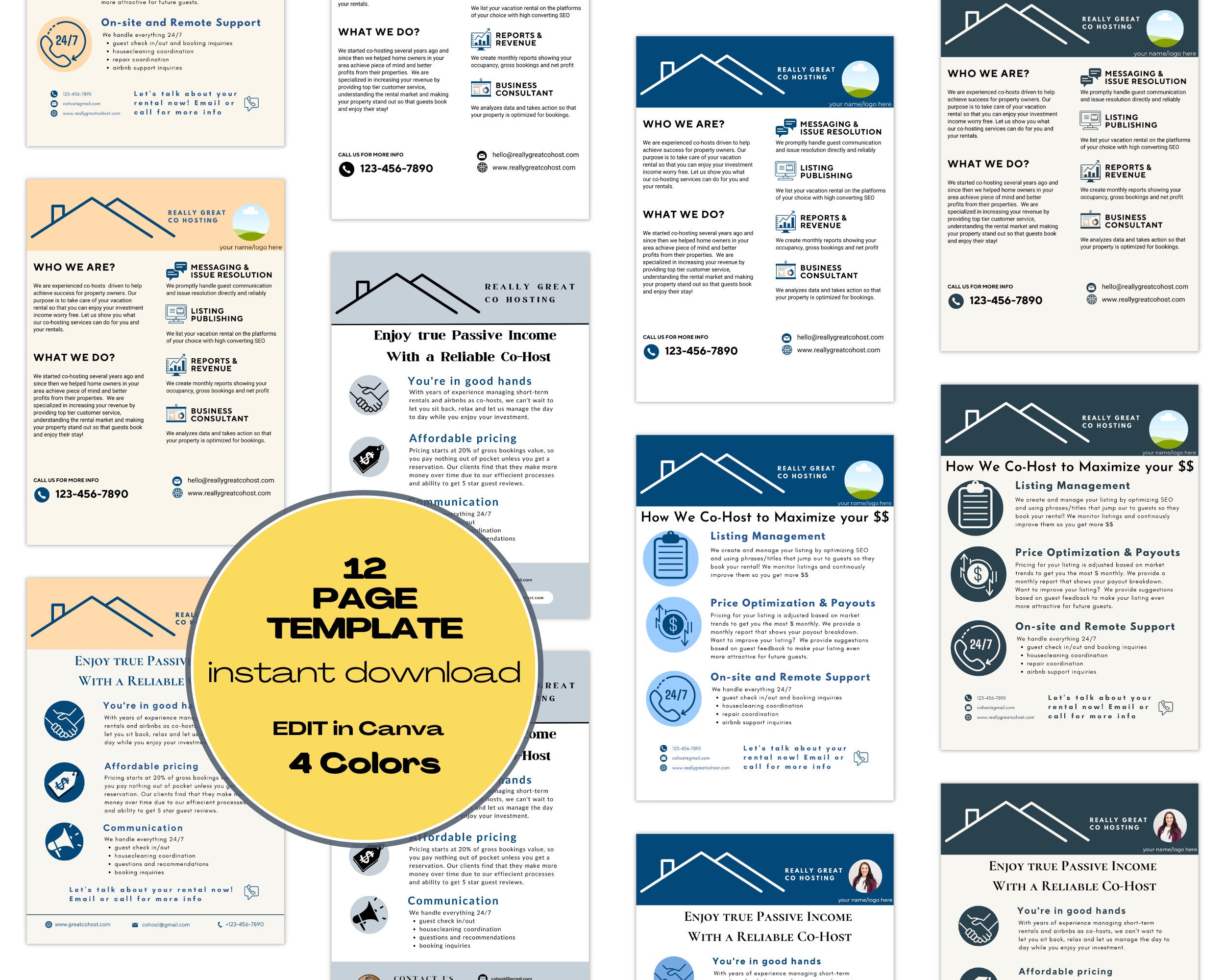 Airbnb Co-hosting Services Flyer Template | Property Management Flyer ...