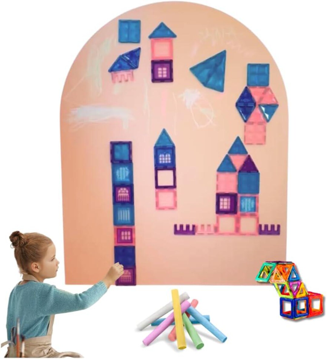 Magnetic Chalkboard Decal: Dusty Pink, Kids' Drawing, Learning, Play ...