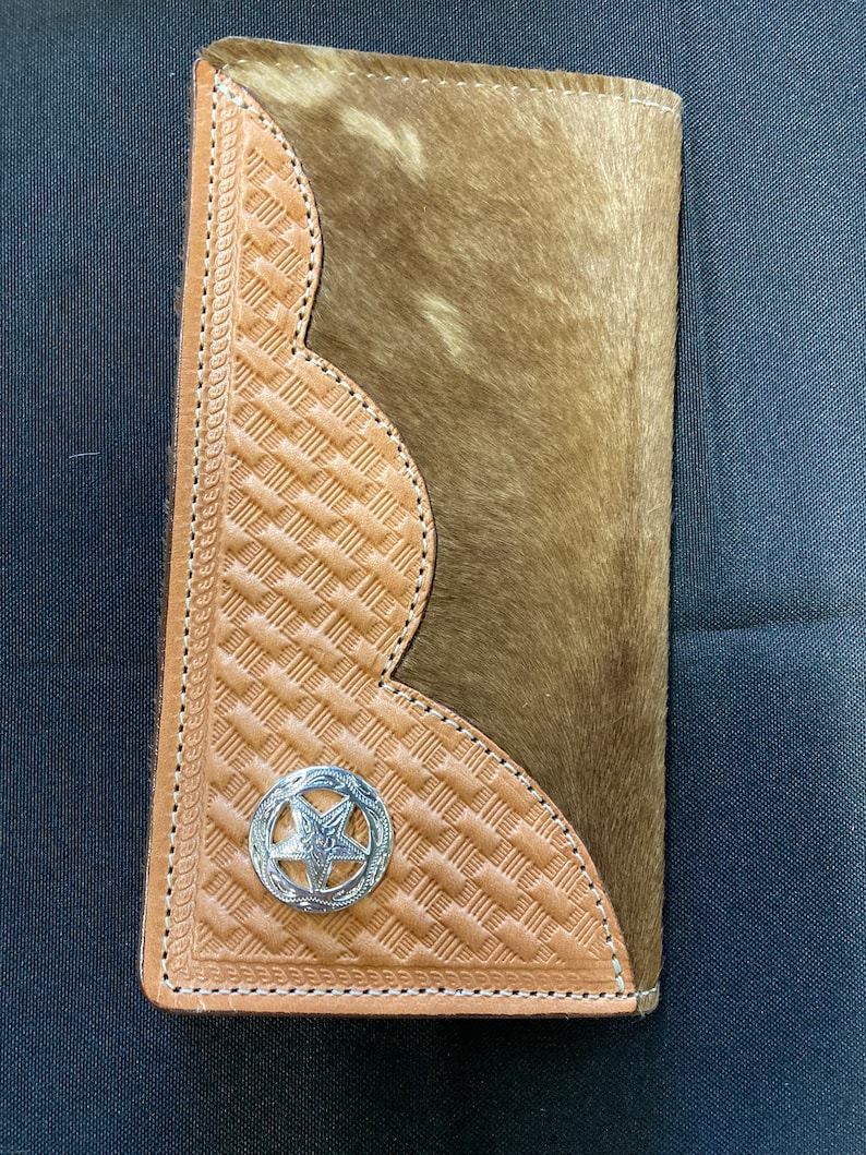 Amish Made Leather Roper Wallets 4 Credit Checks and Cash - Etsy