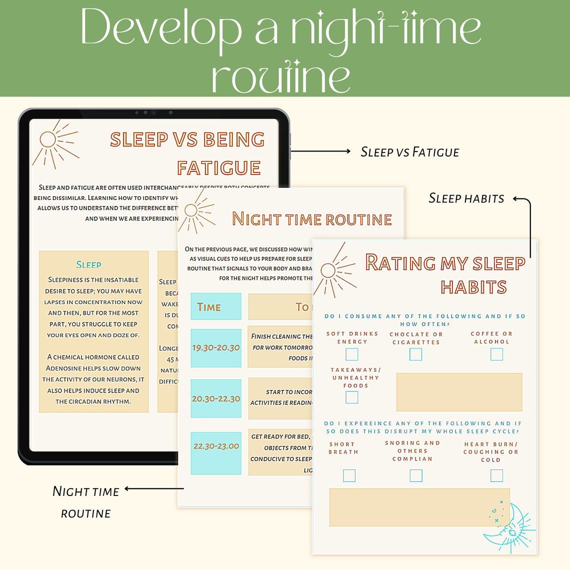 Sleep Tracker Printable, Monthly, Daily Sleep Journal, Sleep Quality ...