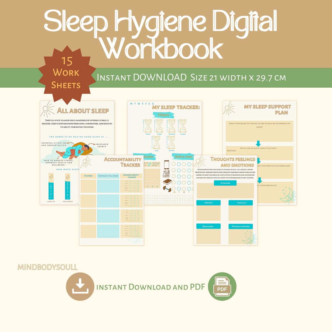 Sleep Tracker Printable, Monthly, Daily Sleep Journal, Sleep Quality ...