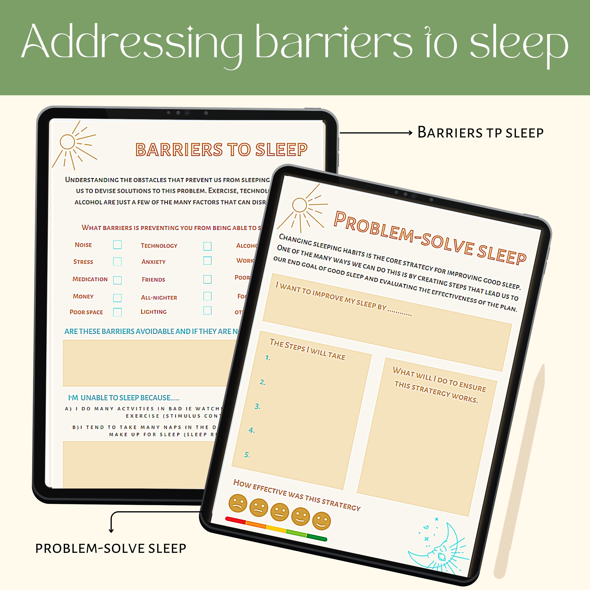 Sleep Tracker Printable, Monthly, Daily Sleep Journal, Sleep Quality ...