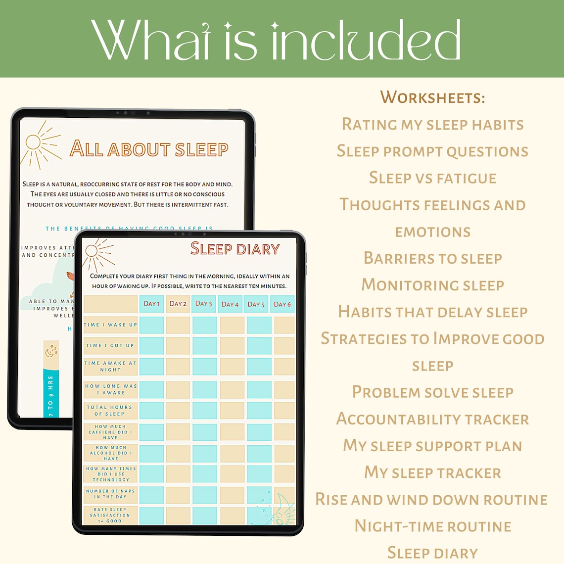 Sleep Tracker Printable, Monthly, Daily Sleep Journal, Sleep Quality ...