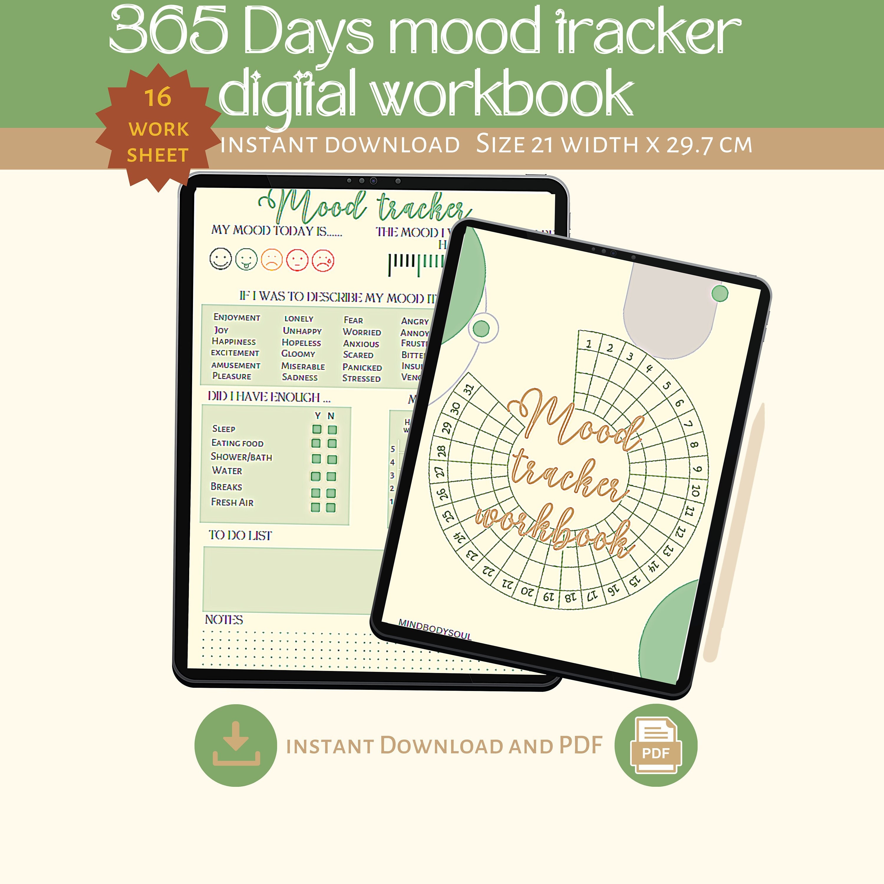 Daily Mood Tracker Printable, Printable Mood Track, Emotion Tracker ...