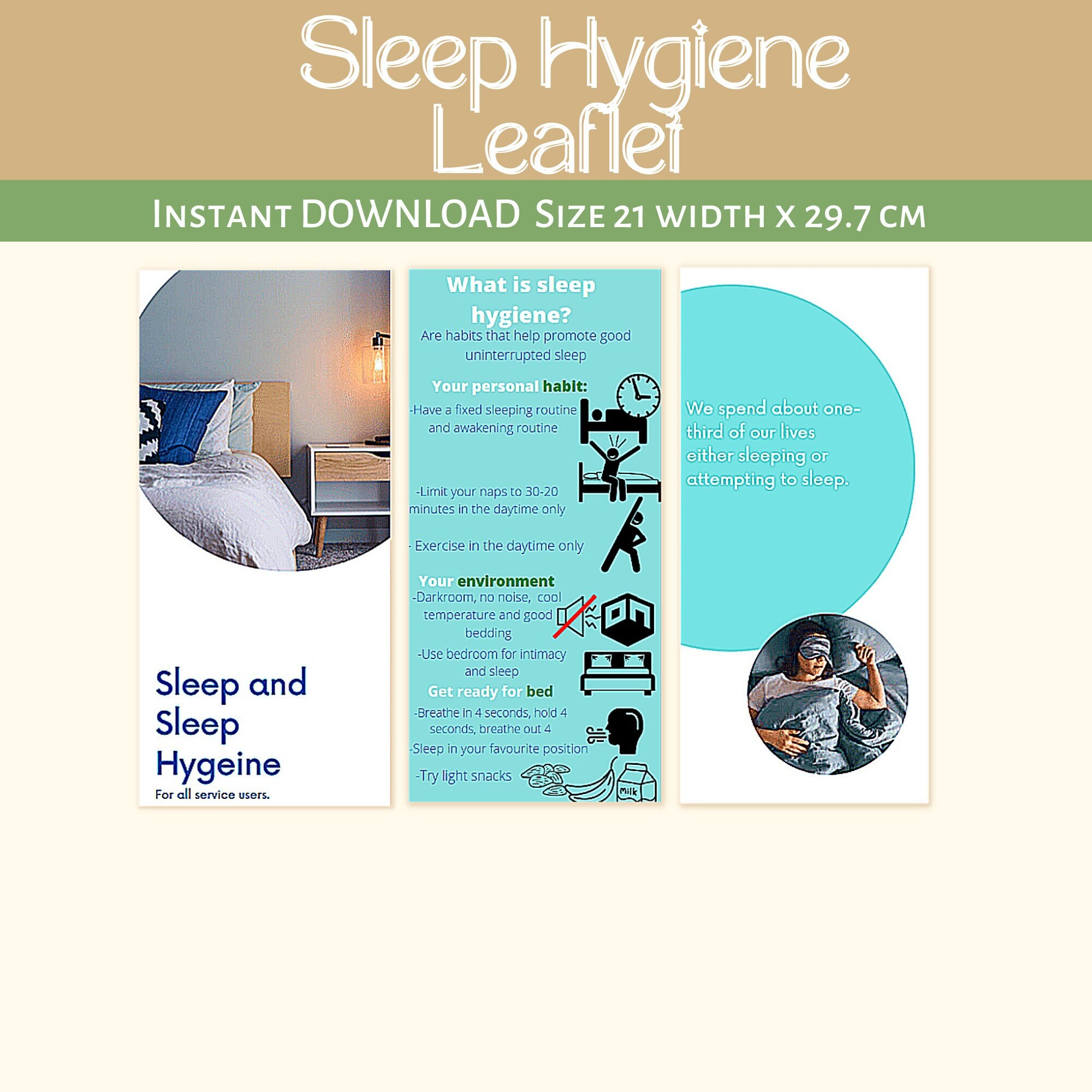Sleep Hygiene Worksheets, Sleep Journal, Sleep Habits, Sleep Cycle ...