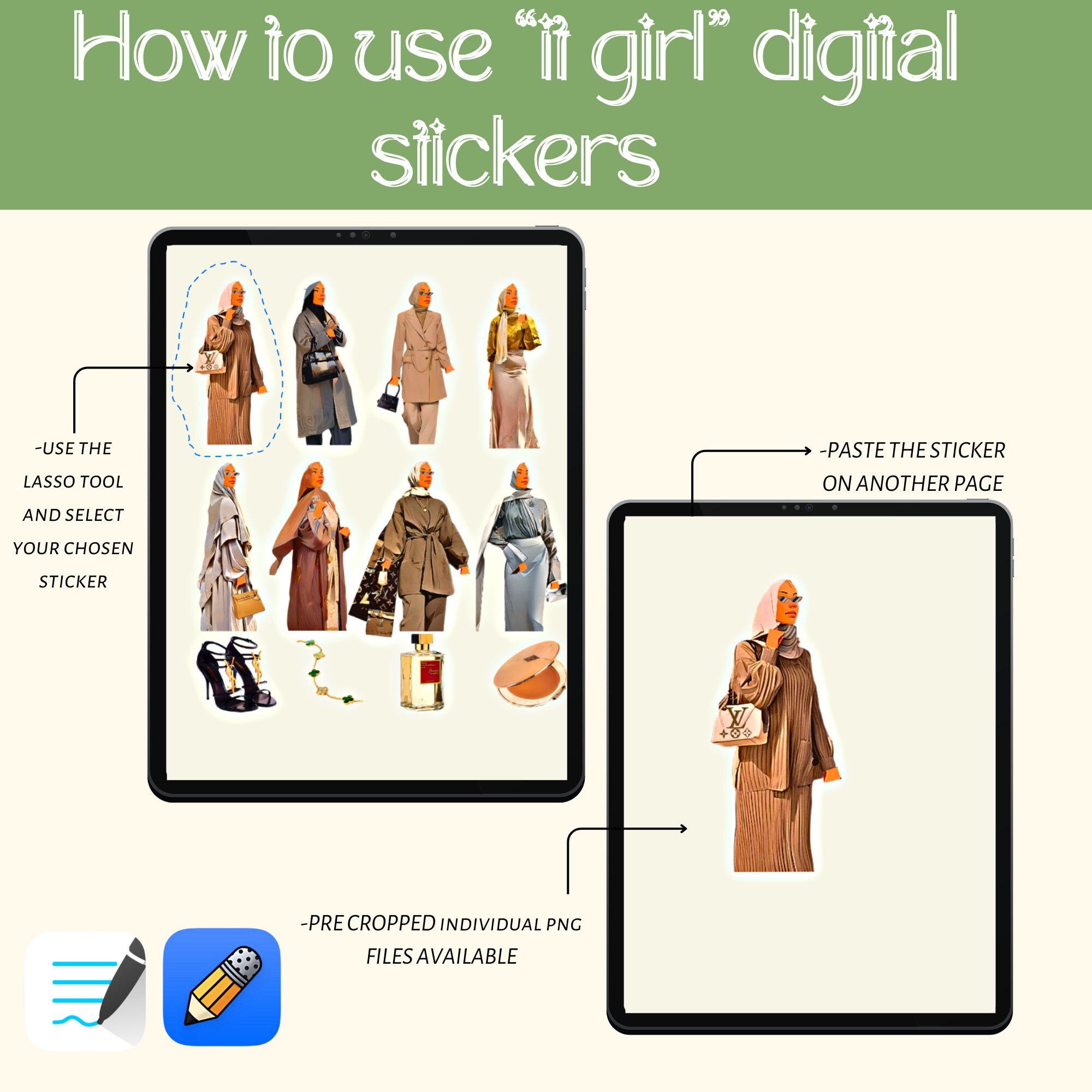 That Girl Digital Stickers, Aesthetic Stickers for Good Notes ...