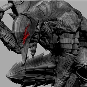 Berserk Guts on Edge Fantasy Anime Sword Character 3d Print Model Hand ...