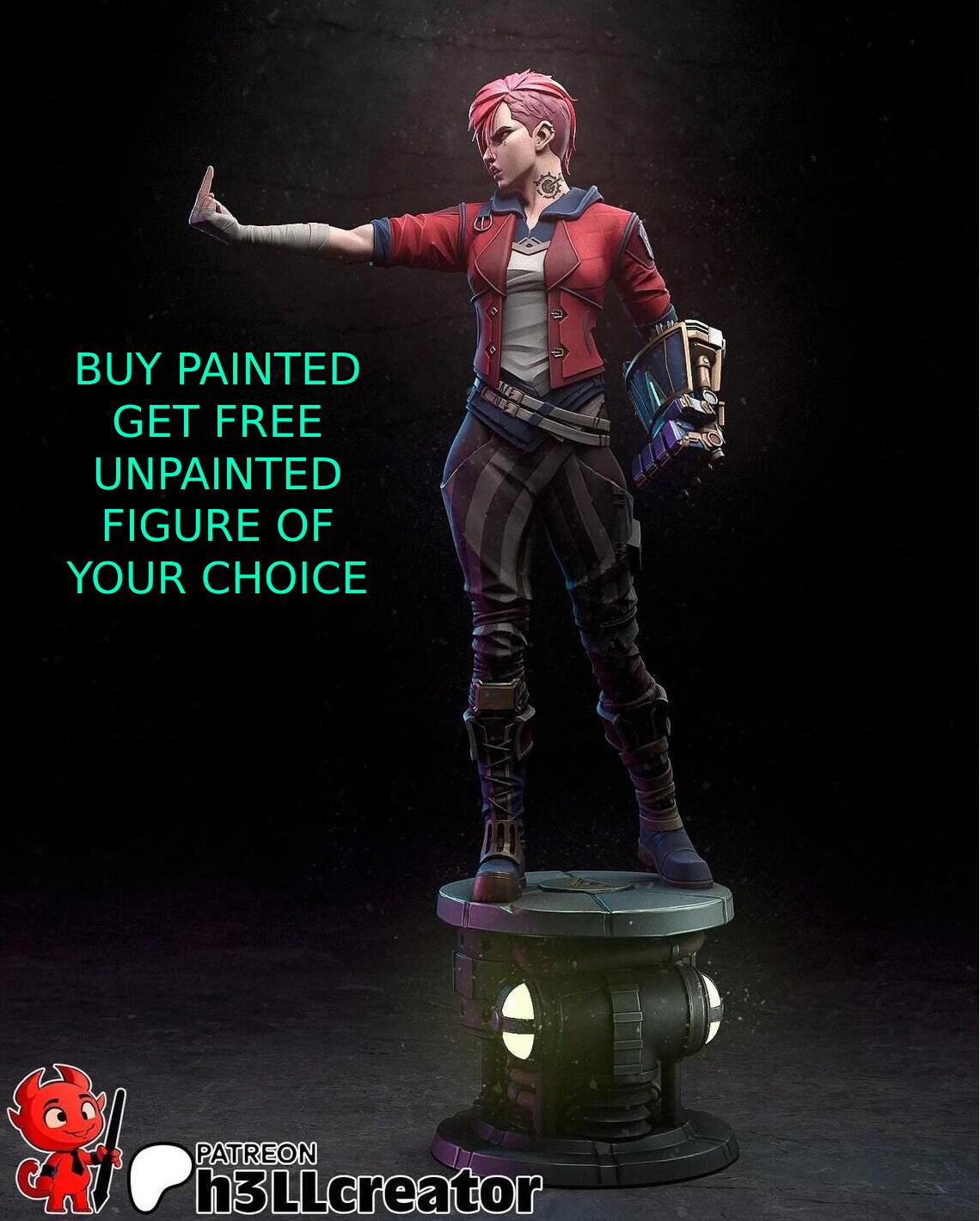 Vi Arcane Figure HIGH QUALITY 3D Resin Printed Hand Painted Figurine ...