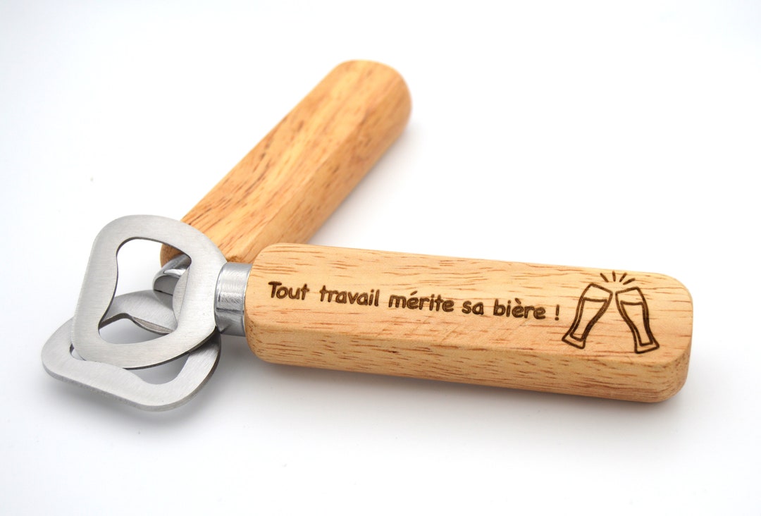 Décapsuleur personnalisé, ouvre-bouteille en bois gravé - Etsy France