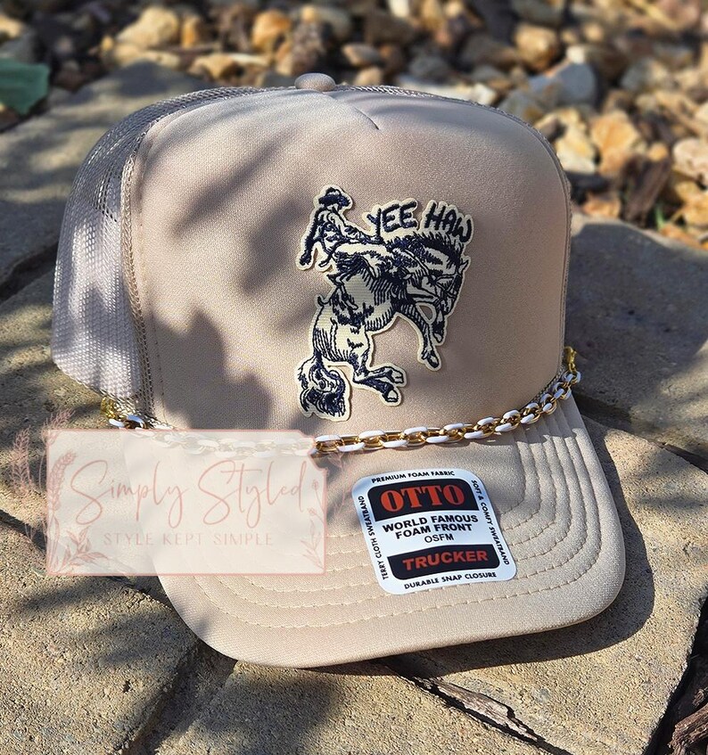 Yee Haw Trucker Hat//yee Haw Hat//buckin' Bronco Hat - Etsy