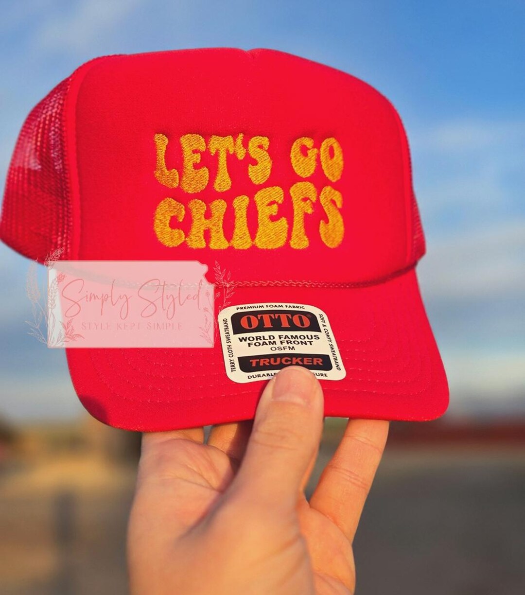 Chiefs Themed Hat//chiefs Inspired Trucker Hat - Etsy