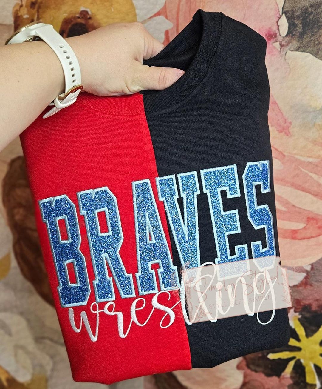 Custom 2 Tone Embroidered Sweater//glitter Embroidery//embroidered Sweater - Etsy