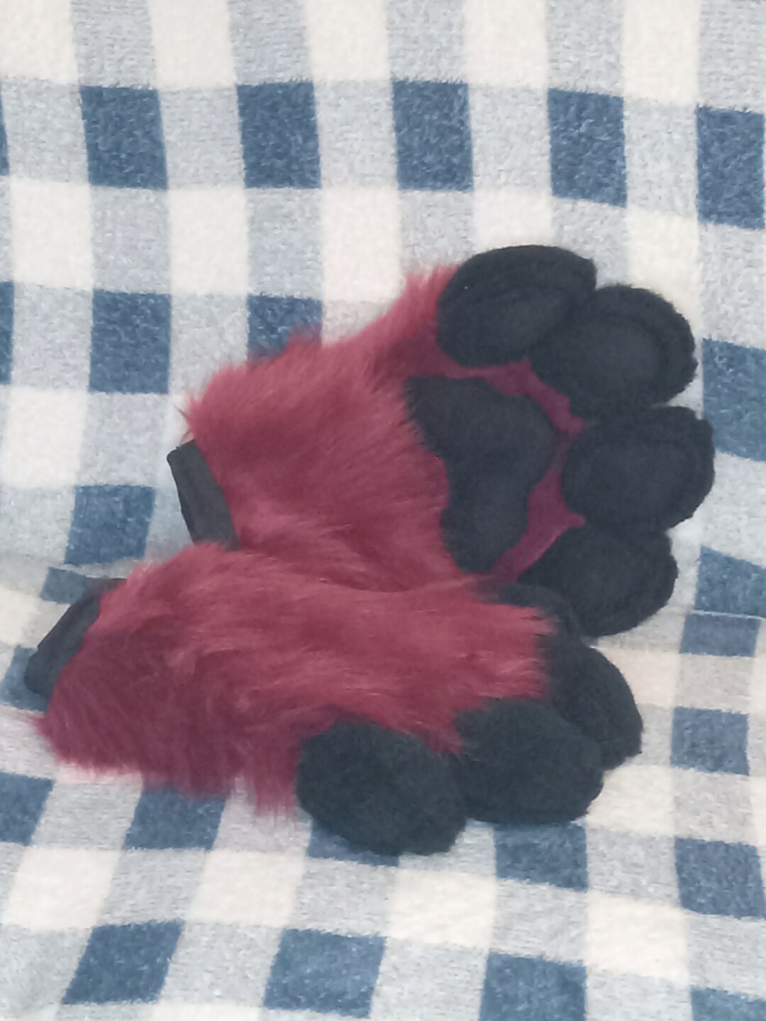 Maroon Puffy Hand Paws - Etsy