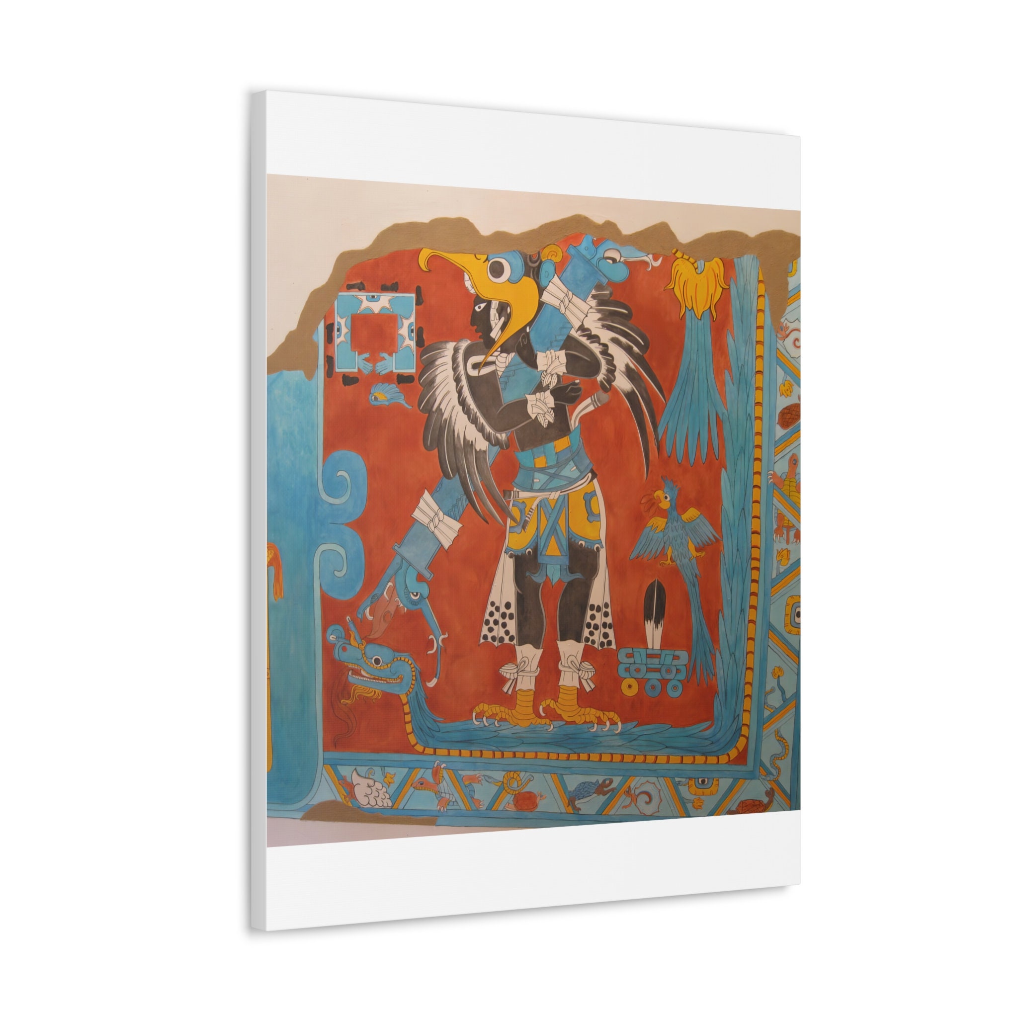 Ancient Cacaxtla Murals: Bird Man - North America - Canvas - Etsy