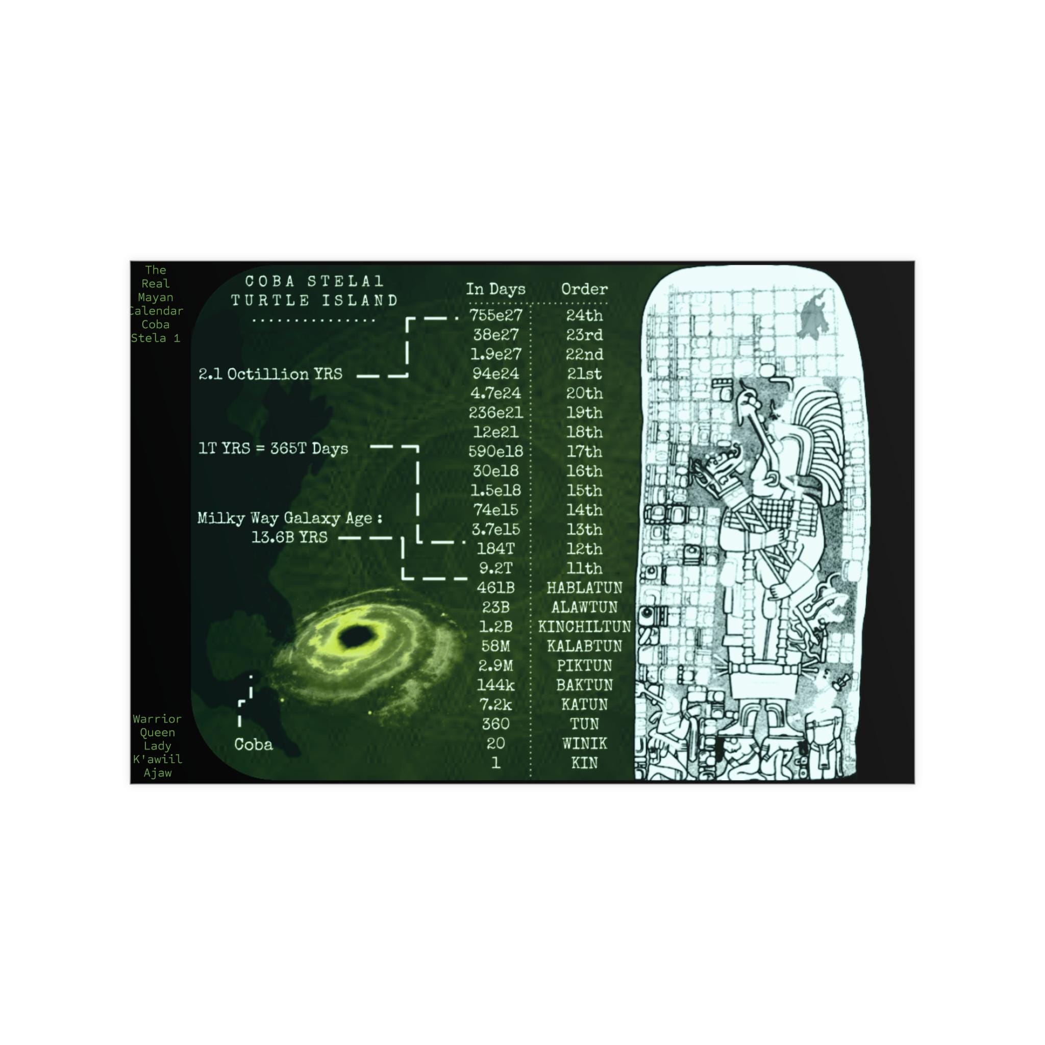 Poster - the Real Mayan Calendar, Coba Stela 1 - Warrior Queen Lady K ...