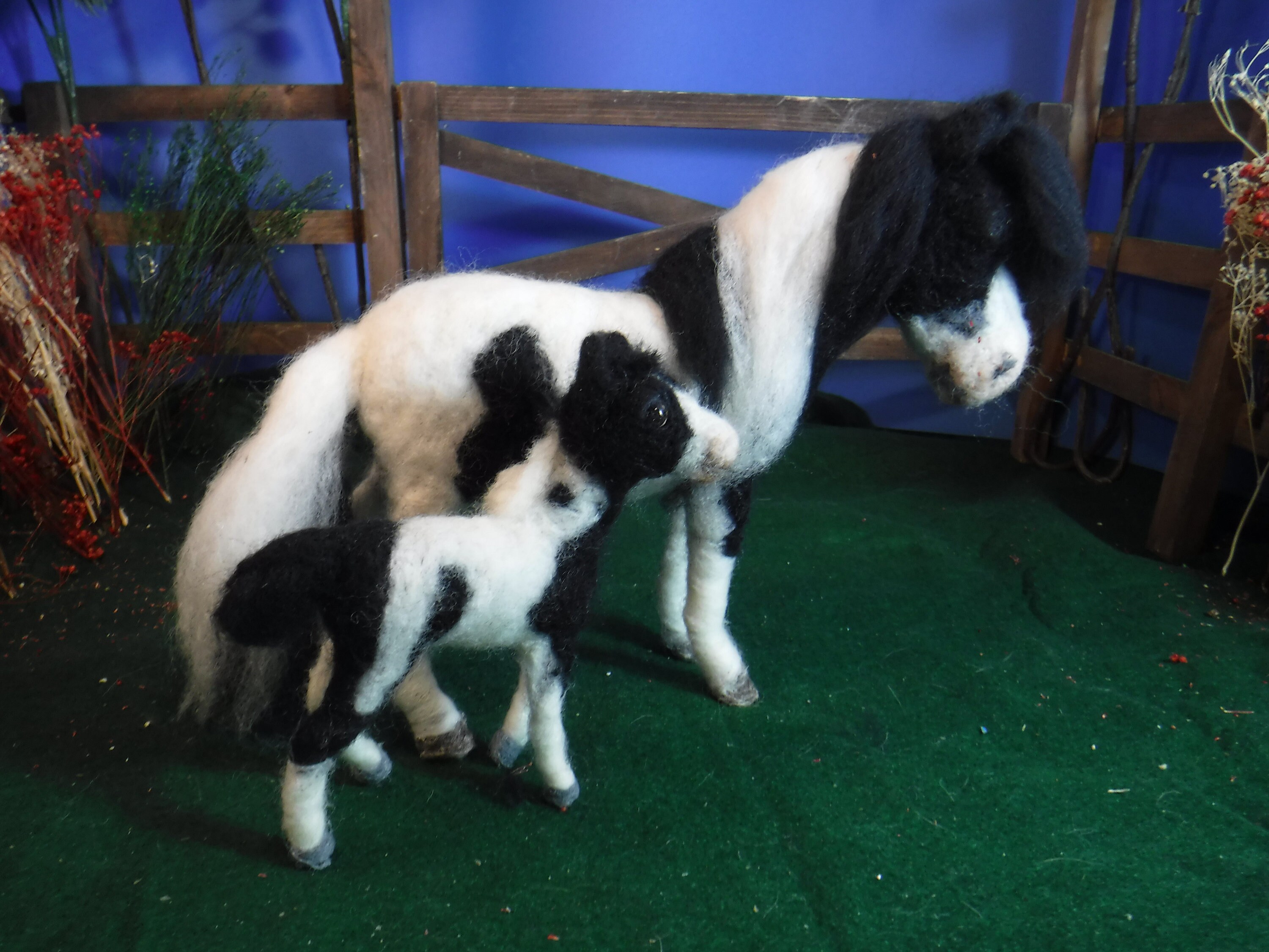 Needle Felted Shetland Pony Mare and Foal Felt Felting - Etsy