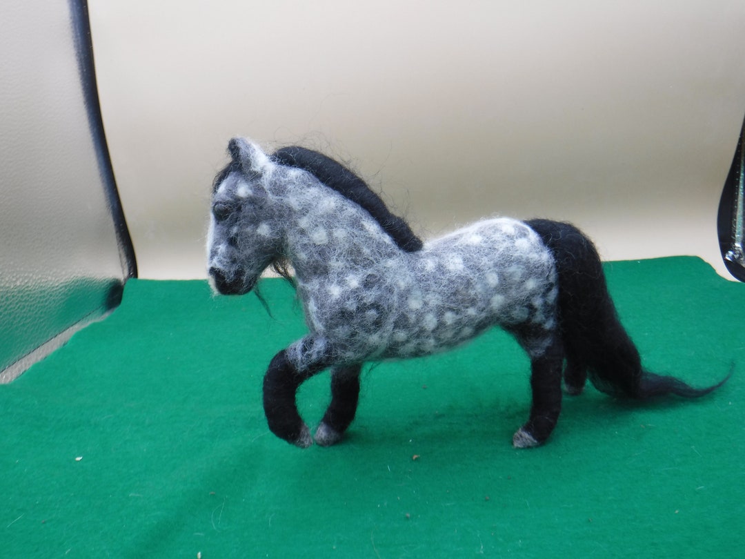 Needle Felt Felted Dapple Grey Pony - Etsy