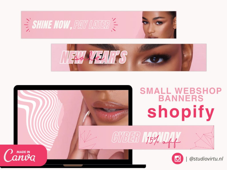 Small Webshop Banners 5 Customizable Small Web Banners for Shopify E ...