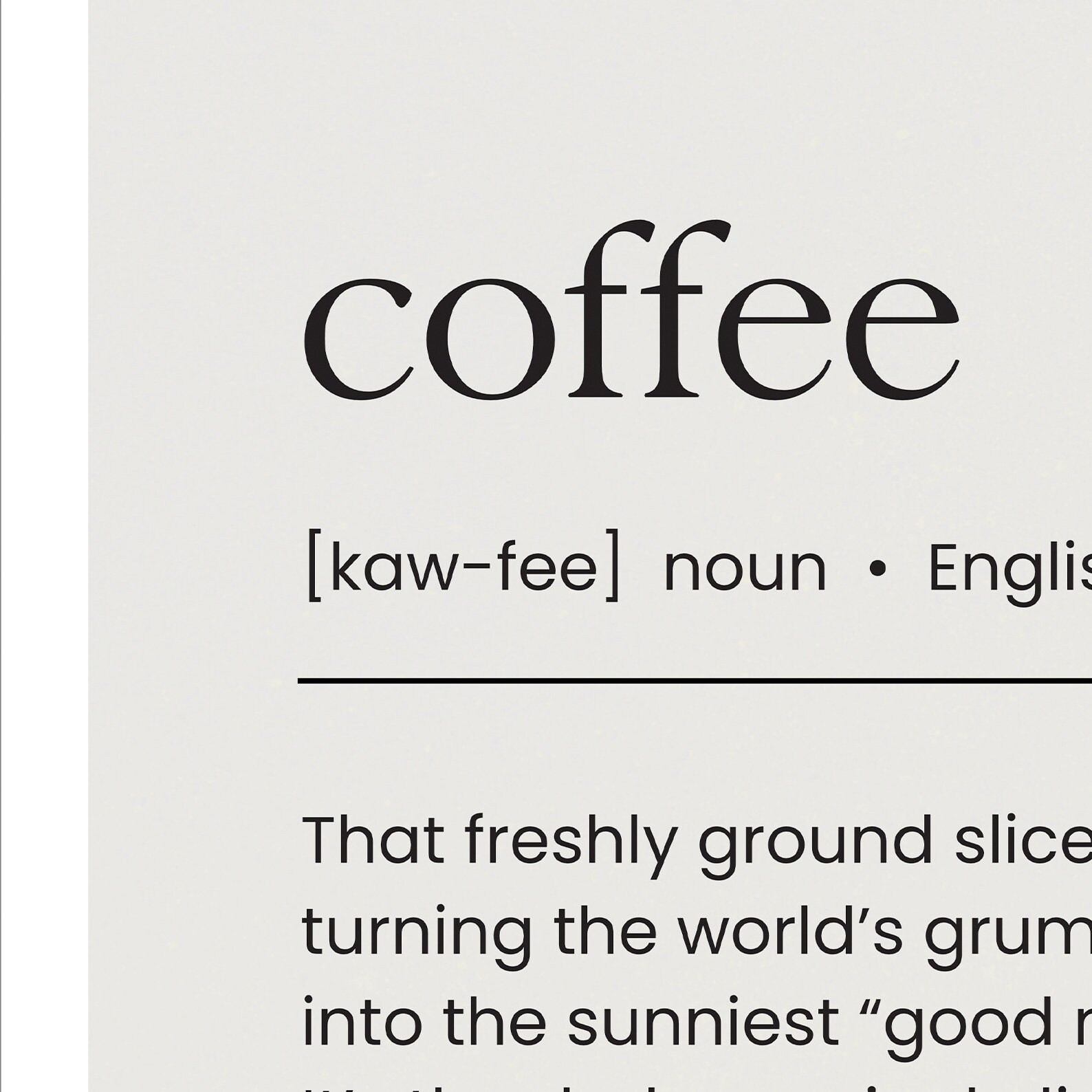 Kaffee-Definition-Wandkunst Kaffeebar zum Ausdrucken Kaffeeplakat ...