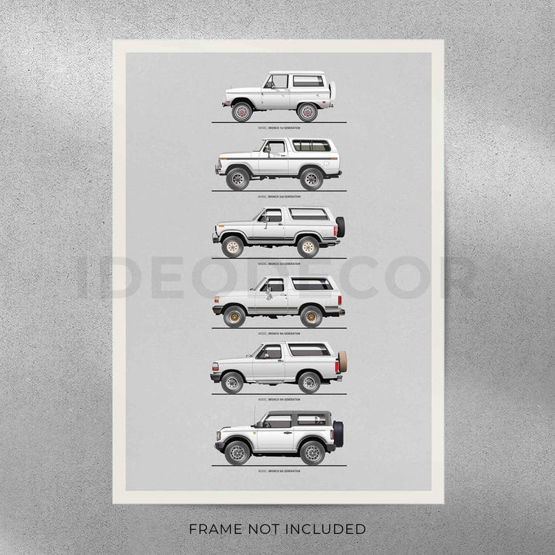 Ford Bronco Poster, Car Poster, American Truck Evolution Print. Home ...
