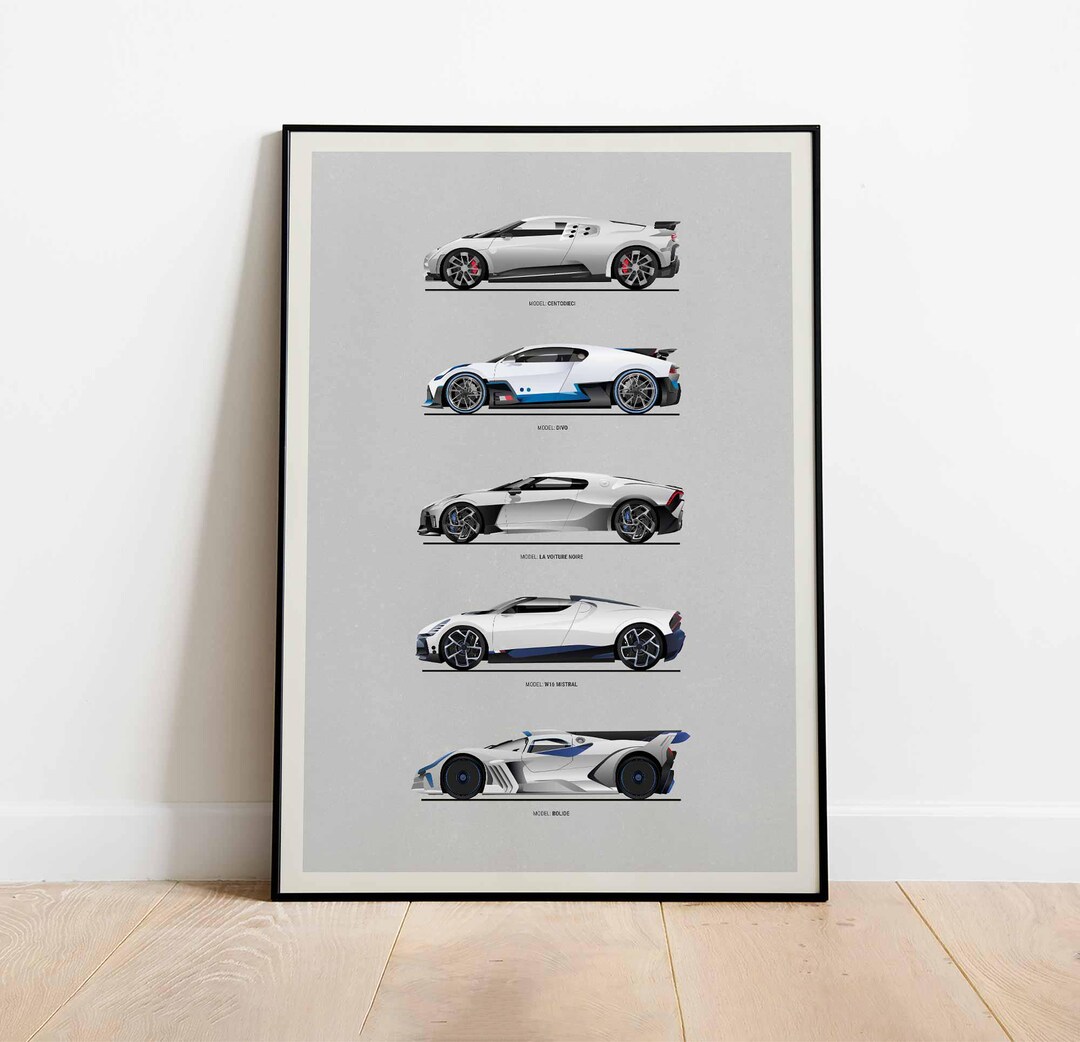 Bugatti Print, Supercars Poster, the Excellent Home Decor, Kids Room ...
