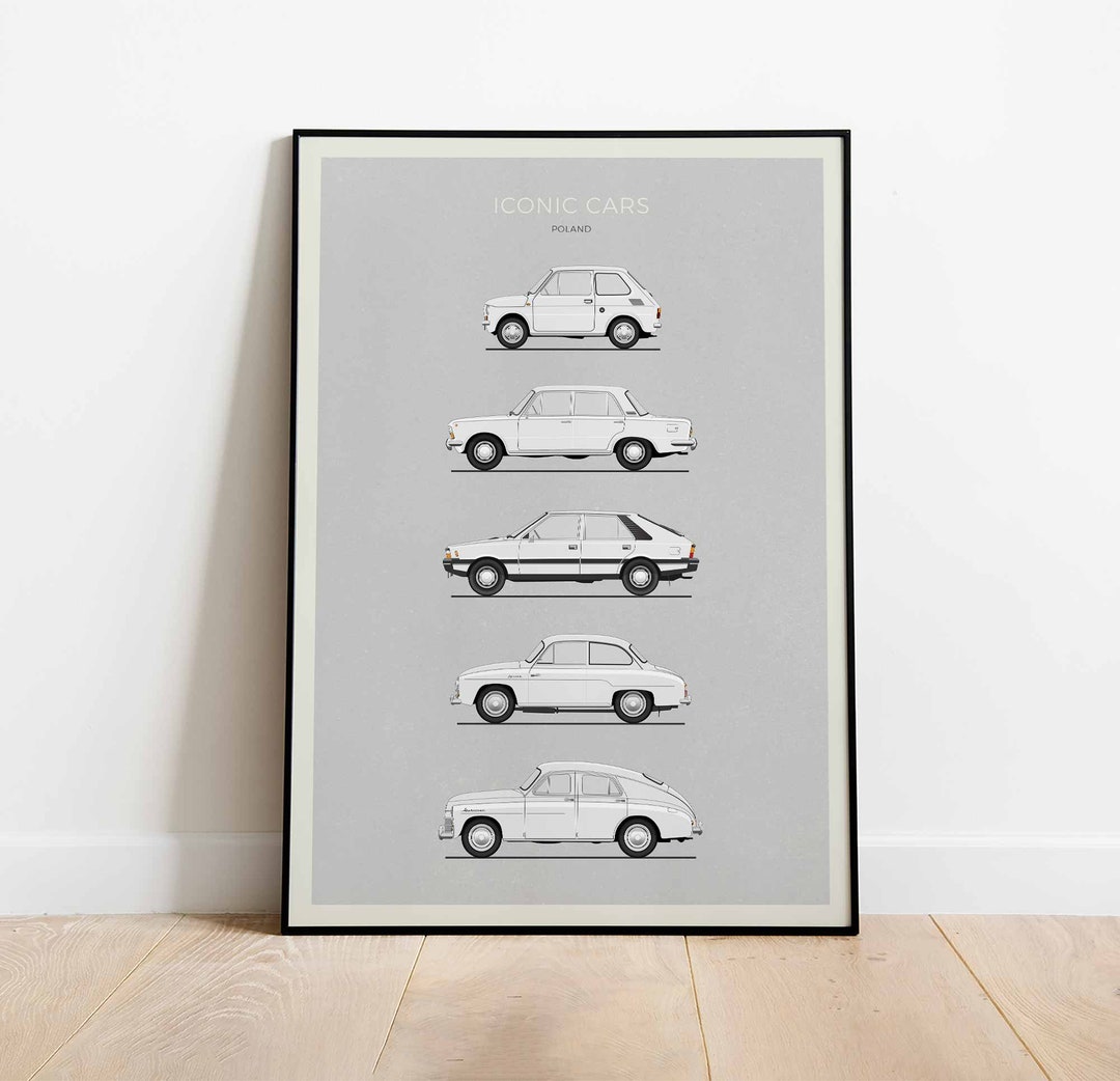 Iconic Polish Cars Poster, Cars From Poland Wall Art, Cars From PRL ...