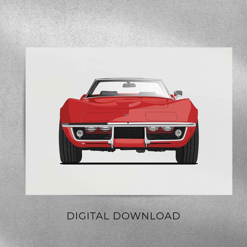 Chevrolette Corvette C3 Poster, Car Poster, Corvette Print, Kids Room ...