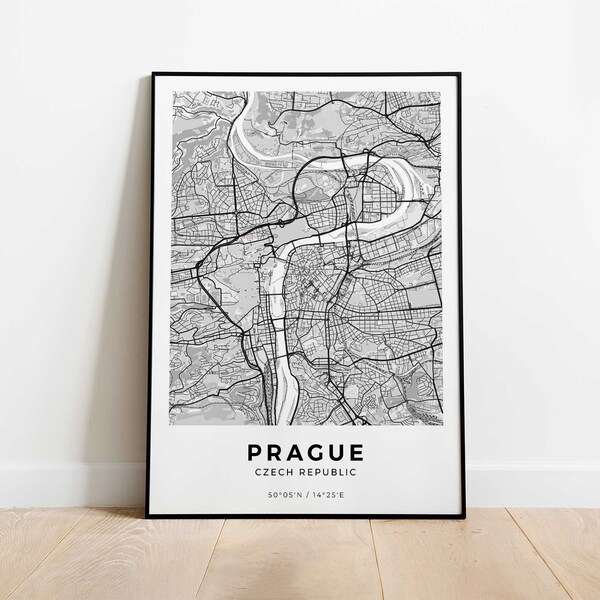 Prague Map Print - Etsy