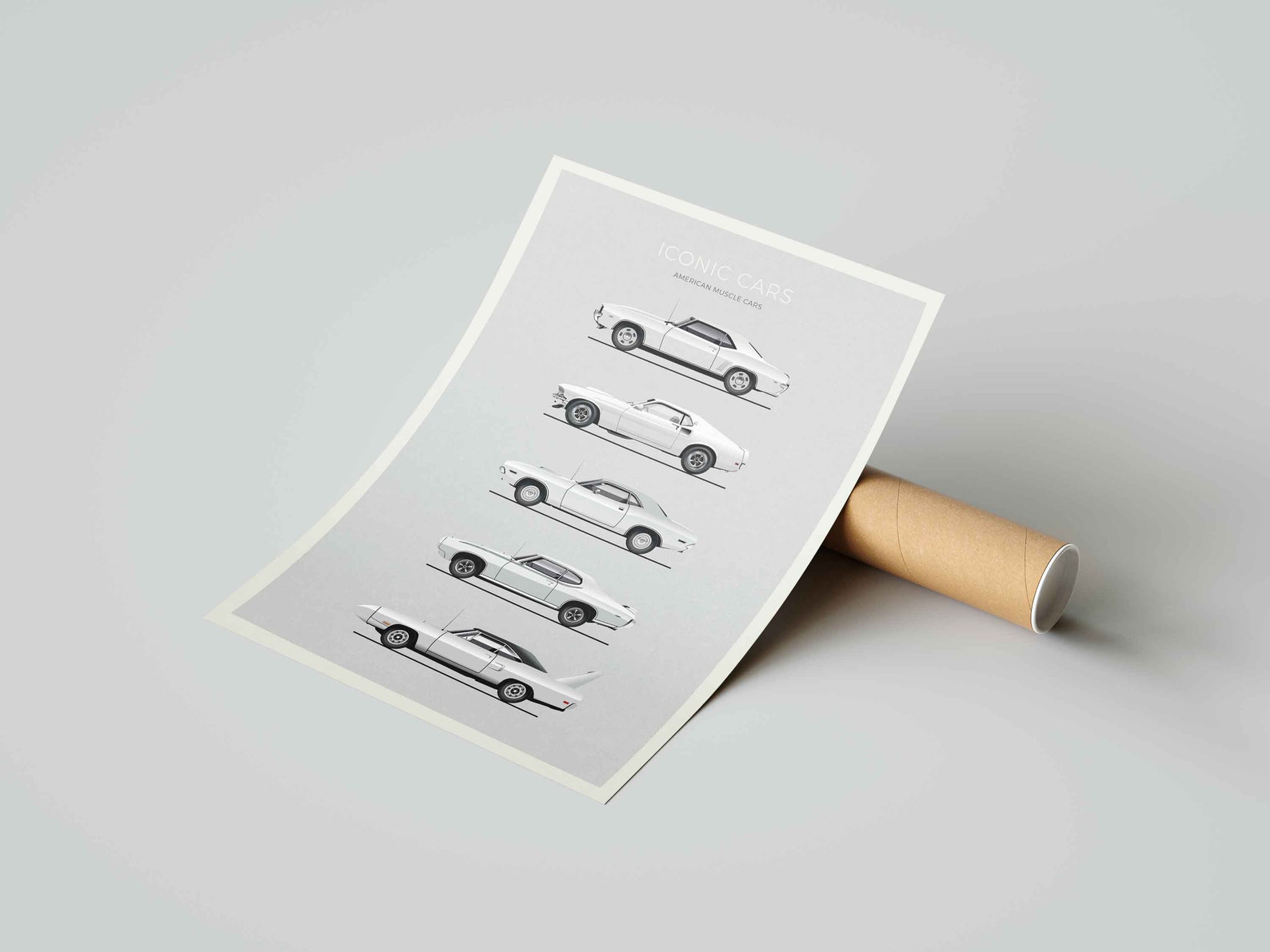 Muscle Cars Poster, American Cars Print. Iconic American Muscle. Home ...