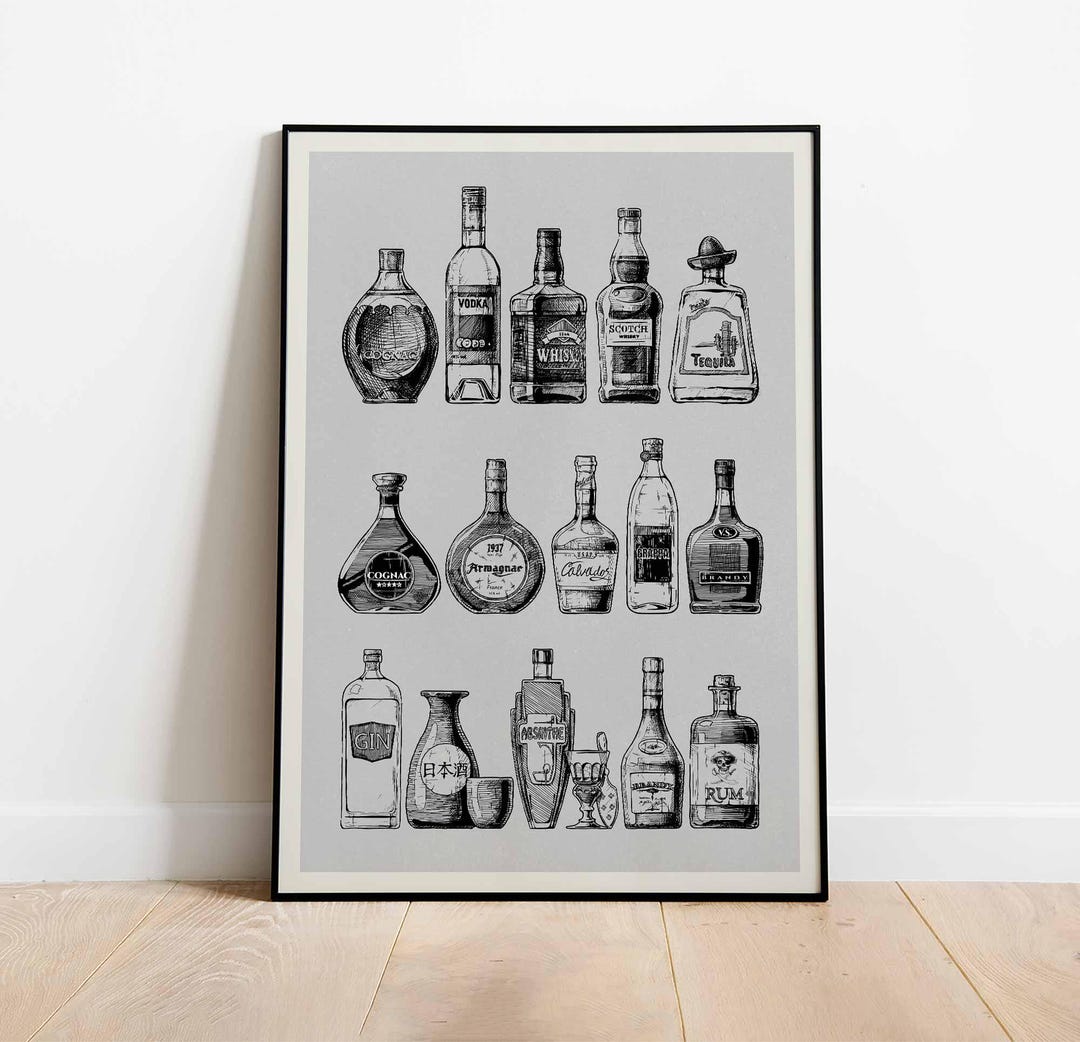 Kitchen Poster, Home Bar Decor, Vintage Bar Wall Art, Regro Bar Decor ...