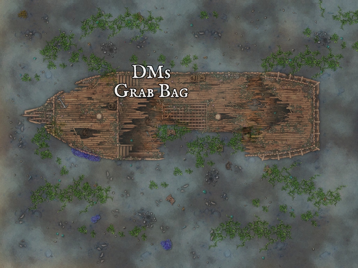 Sunken Ship Battle Map: 40x30 Grid - Dnd 5e, VTT (digital Download) - Etsy