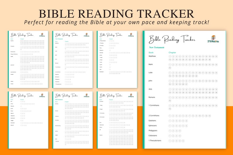 Bible Reading Tracker Printable Scripture Reading Log Checklist ...