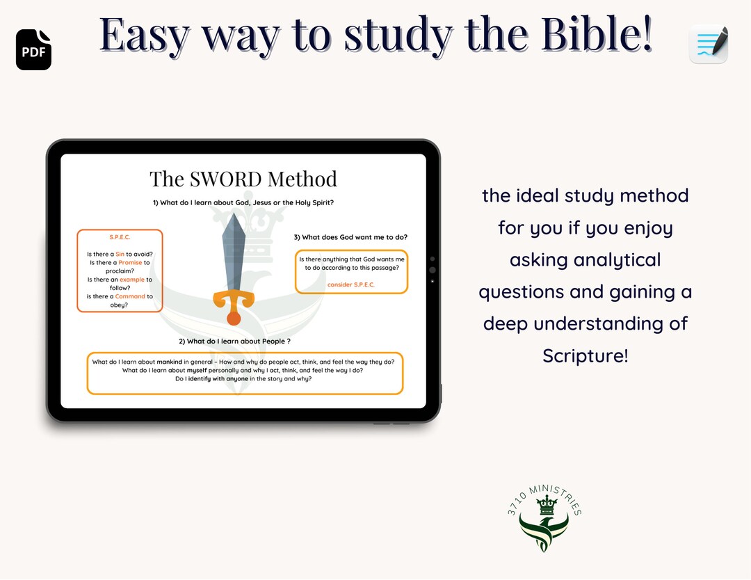 SWORD Bible Study Printable Template Bible Study Template Inductive ...