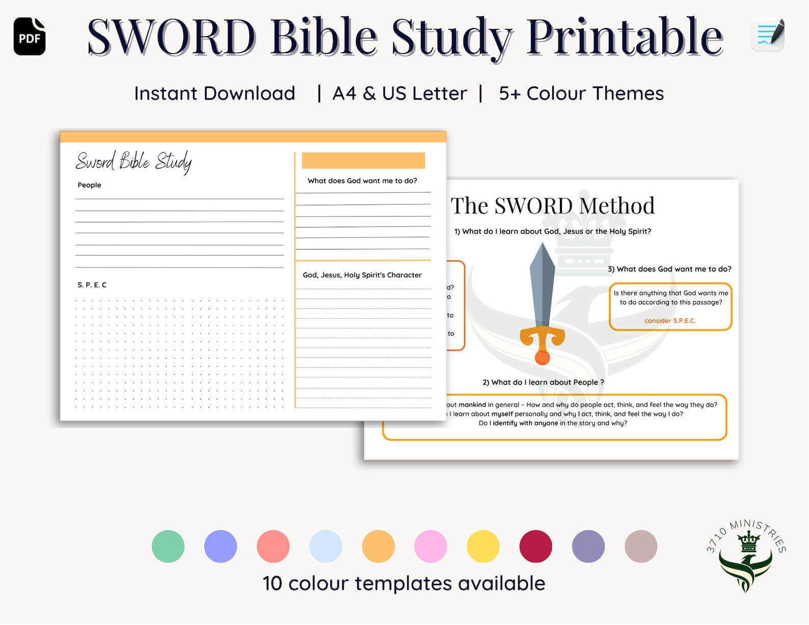 SWORD Bible Study Printable Template Bible Study Template Inductive ...