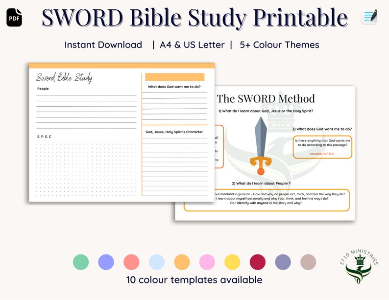 SWORD Bible Study Printable Template Bible Study Template Inductive ...