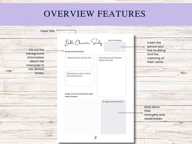 Bible Character Study Template: Printable Study Notes (PDF) - Etsy