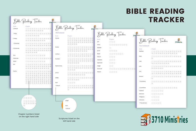 Bible Reading Tracker Printable Bundle, 2 1 2 Bible Plan, Bible Reading ...