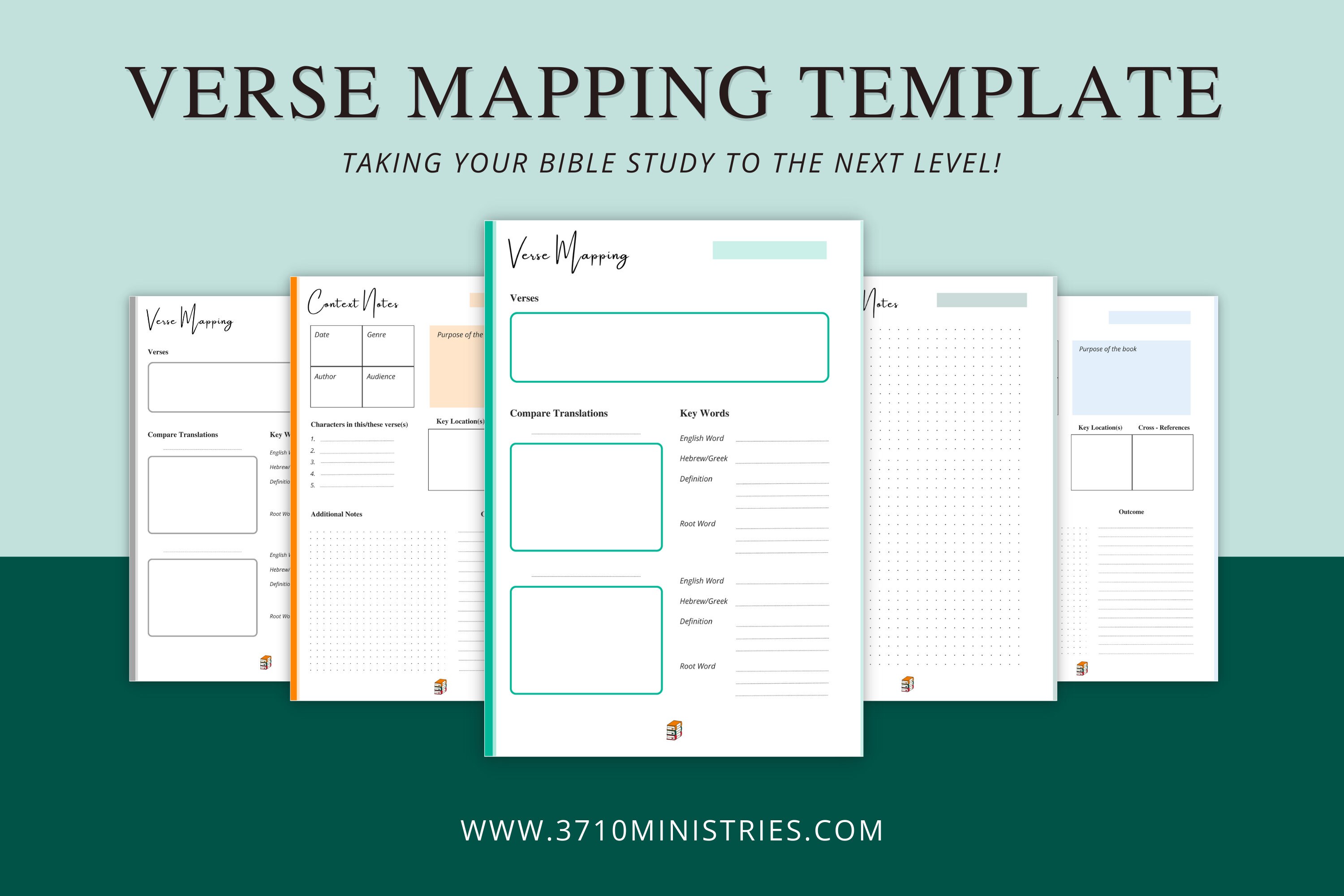 Bible Verse Mapping Printable, Verse Study Template Digital Bible Study ...