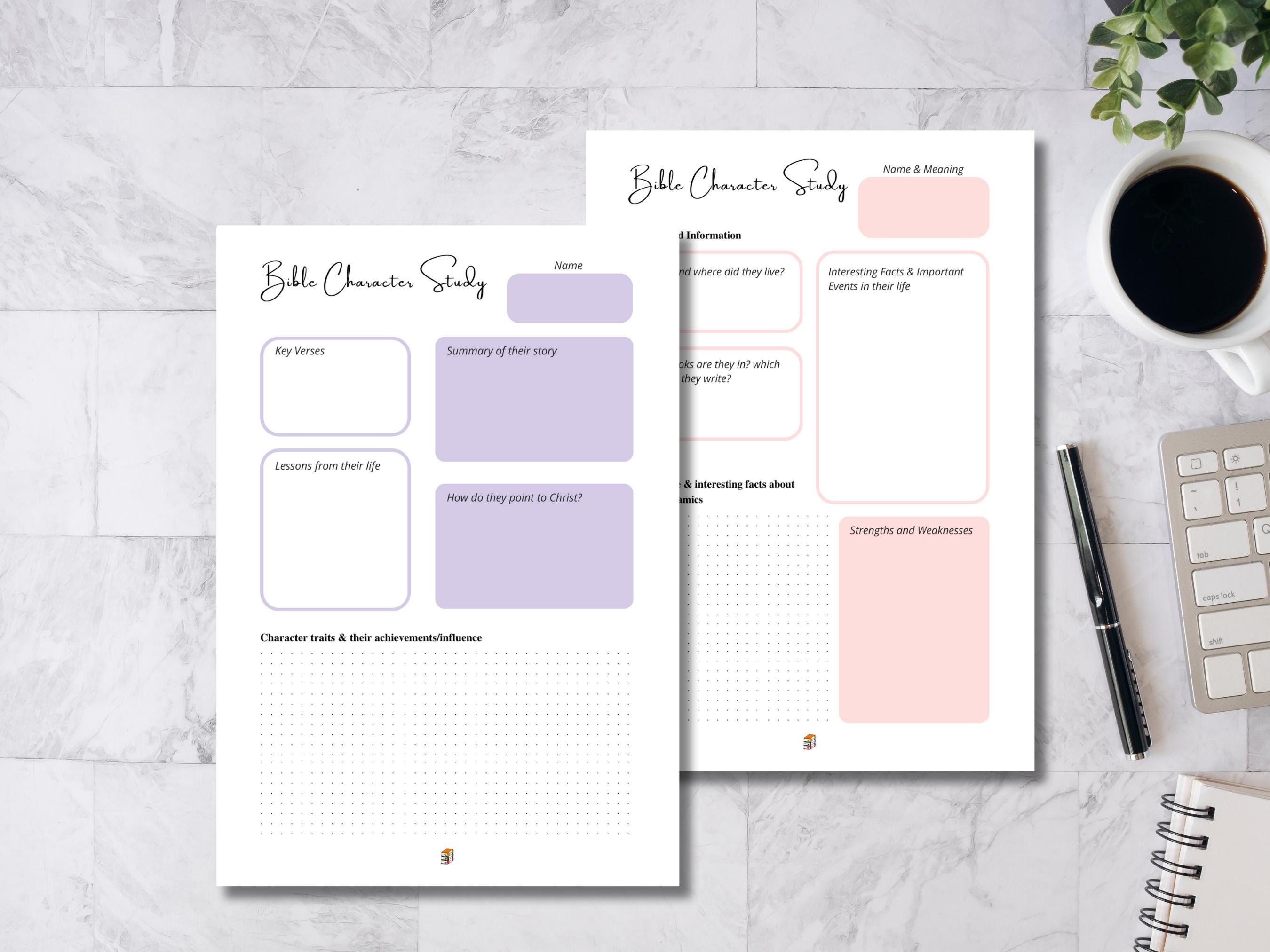 Bible Character Study Template Printable Biblical Character Study Notes ...